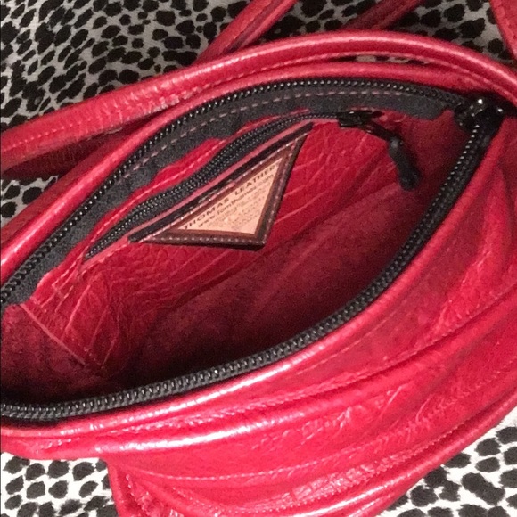 Thomas leather | Bags | Thomas Leather Red Handcrafted Spiral Handbag ...